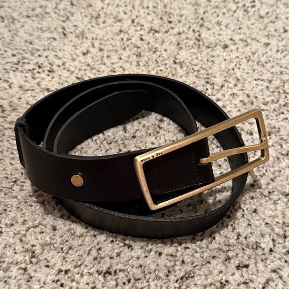 rag & bone | Accessories | Rag Bone Rebound Leather Belt Gold Size M ...